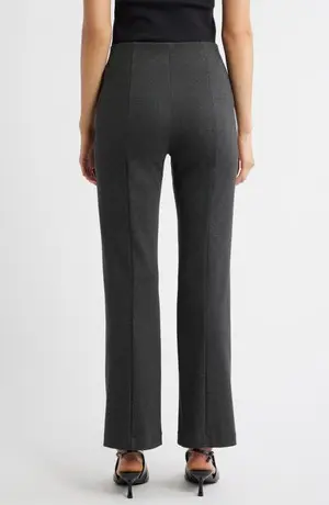 Nordstrom Ponte Knit Trousers - Grey Dark Heather