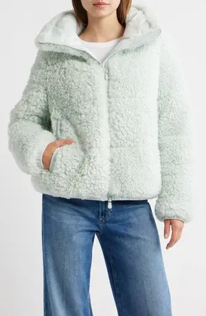 SAVE THE DUCK Kennie Faux Shearling Jacket - Glacier Blue