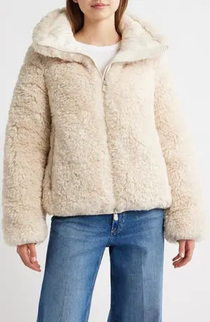 SAVE THE DUCK Kennie Faux Shearling Jacket - Shore Beige