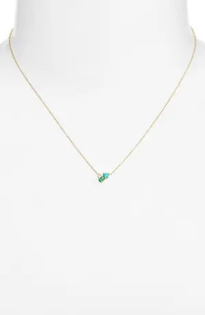 Zoe Chicco 14k Gold Mixed Stone & Diamond Clustered Pendant Necklace - Turquoise/emerald/diamond/gold