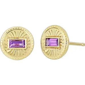 Bony Levy Stud Earrings 14k Gold/purple Amethyst