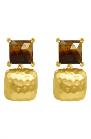DEAN DAVIDSON Nomad Drop Earrings - Gold/ Tigers Eye