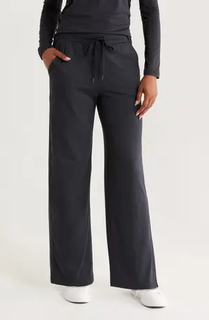 Zella Straight Leg Drawstring Pants - Black