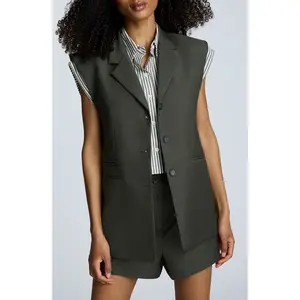 KENNETH COLE Longline Stretch-twill Vest