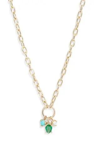 Zoe Chicco 14k Gold, Stone & Diamond Charm Necklace - Yellow Gold