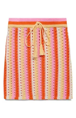 Mango Stripe Crochet Skirt