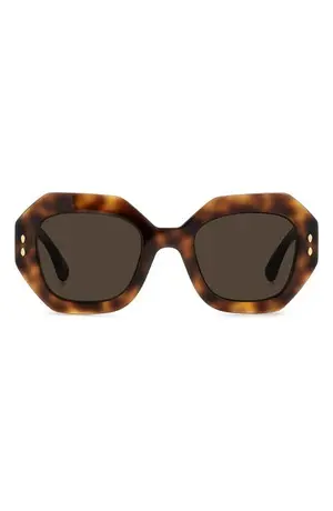 Isabel Marant 52mm Rectangular Geometric Sunglasses - Brown Havana/brown