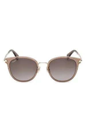 Max Mara 54mm Round Frame Sunglasses - Light Brown /gradient Brown
