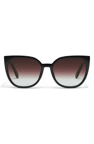 Quay Staycation 57mm Gradient Cat Eye Sunglasses - Black/brown Fade