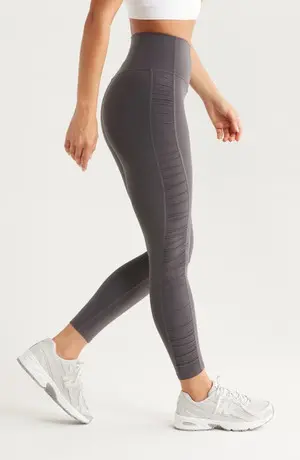 Zella Studio Luxe Ruched Leggings - Grey Forged