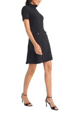 Maggy London Patch Pocket Short Sleeve Crepe Minidress