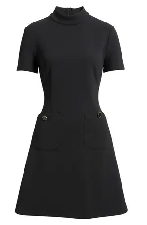 Maggy London Patch Pocket Short Sleeve Crepe Minidress