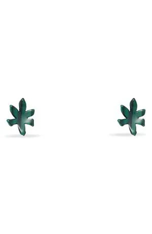 Lele Sadoughi Paper Lily Stud Earrings - Malachite