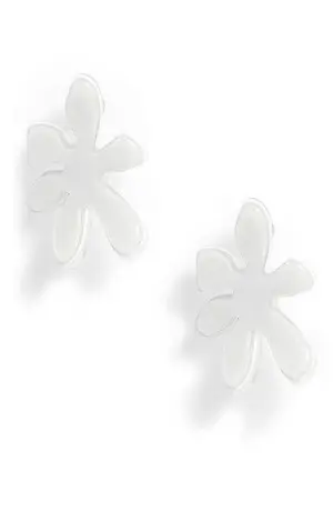 Lele Sadoughi Paper Lily Stud Earrings - Mother Of Pearl