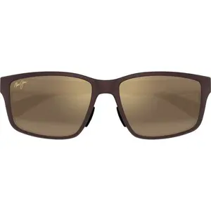 Maui Jim Walewaha Rectangular Sunglasses - Brown