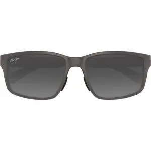 Maui Jim Walewaha Rectangular Sunglasses - Grey