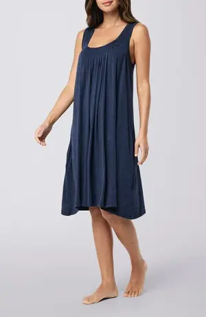 PAPINELLE Caty Soft Pleat Nightgown - Navy