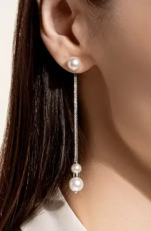 John Hardy Essentials Pearl Front/back Earrings
