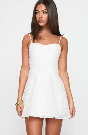 Princess Polly Embroidered Fit-and-flare Mini Dress
