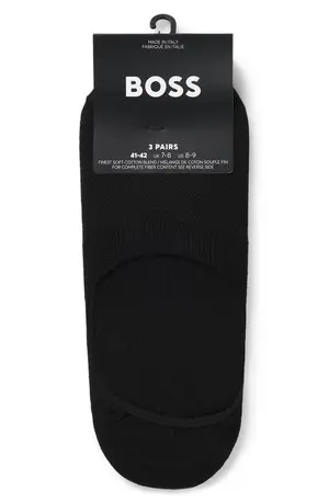 BOSS 3-pack Logo Invisible Socks - Black