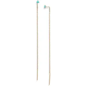 Zoe Chicco 14k Gold Turquoise Threader Earrings - Yellow Gold