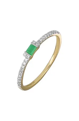 Bony Levy El Mar Stacking Ring 18k Yellow Gold Emerald