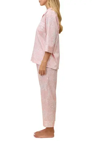 PAPINELLE Cheri Blossom Crop Cotton Sateen Pajamas