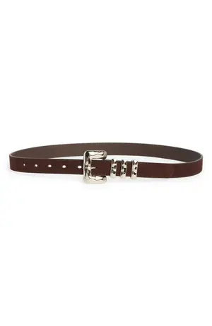 Nordstrom Molten Buckle Leather Belt Brown Malicacia