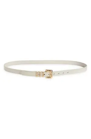 Nordstrom Molten Buckle Leather Belt - Ivory Tofu