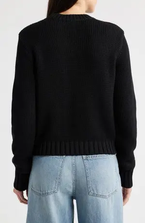 Madewell Relaxed Cotton Crewneck Sweater - Jet Black