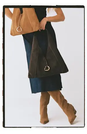 Dolce Vita Malin Suede Hobo Bag - Pecan