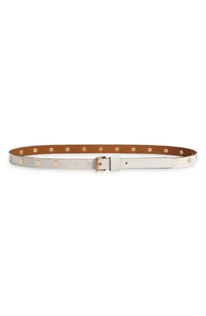 ALLSAINTS Flat Studded Leather Belt Roe