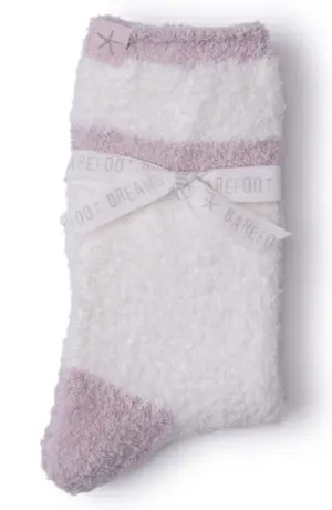 Barefoot Dreams Cozychic™ Half Crew Socks - Pearl/barely Pink