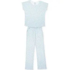 LILA AND HAYES Marcia Pajama Pant Set - Tennis Match Blue