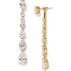 Nadri Sunshowere Crystal Front/back Earrings - Gold/clear
