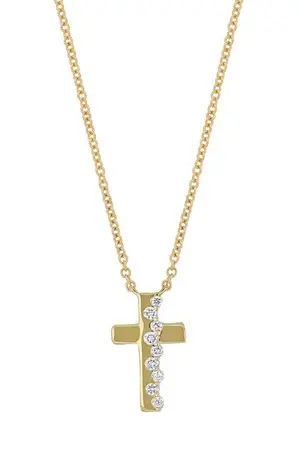 Bony Levy Audrey Diamond Cross Pendant Necklace - 18k Yellow Gold