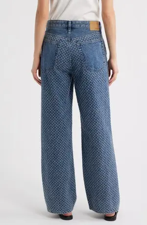 Rag & Bone Logan Textured Wide Leg Jeans