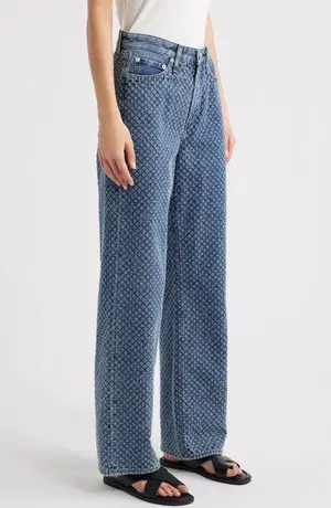 Rag & Bone Logan Textured Wide Leg Jeans