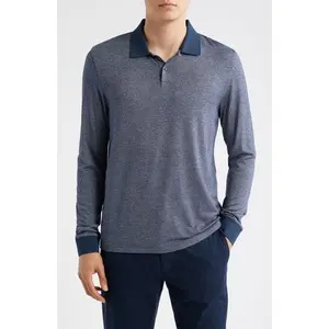 Theory Goris Activate Long Sleeve Polo Baltic Melange