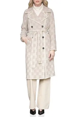 Avec Les Filles Wool Blend Checkered Coat