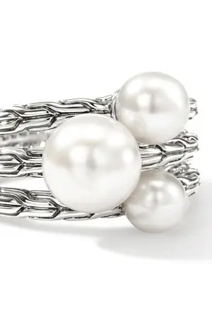 John Hardy Essentials Pearl Three Row Ring