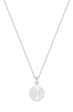 Bony Levy 14k Gold Fluted Disc Pendant Necklace - 14k White Gold