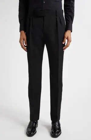 Alexander McQueen Wool Tuxedo Trousers - Black