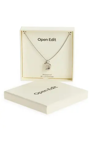OPEN EDIT Waterproof Bubble Initial Pendant Necklace D- Silver