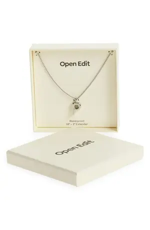 OPEN EDIT Waterproof Bubble Initial Pendant Necklace P- Silver