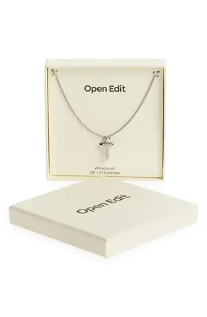 OPEN EDIT Waterproof Bubble Initial Pendant Necklace T- Silver