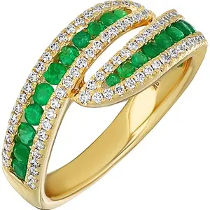 Bony Levy El Mar Crossover 18k Gold Ring - 18k Yellow Gold Emerald