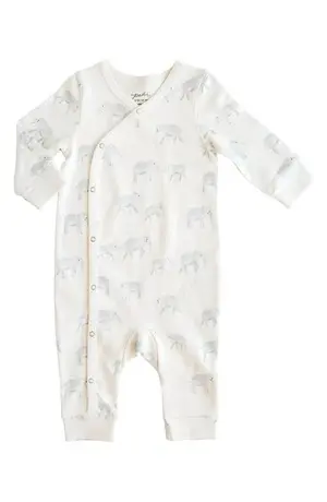 PEHR Elephant Print Cotton Romper - Follow Me Elephant
