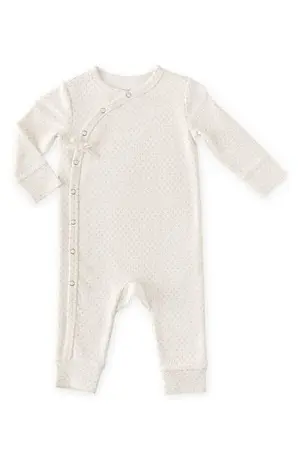 PEHR Elephant Print Cotton Romper - Pin Dot Pebble