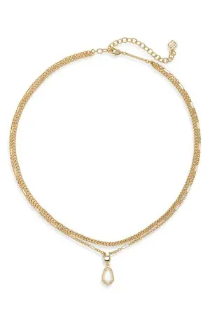 Kendra Scott Alexandria Pendant Layered Necklace - Gold/ivory Mother Of Pearl